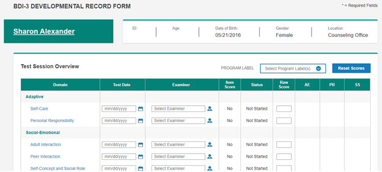 Administer the record form