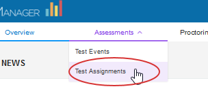 View a test assignment
